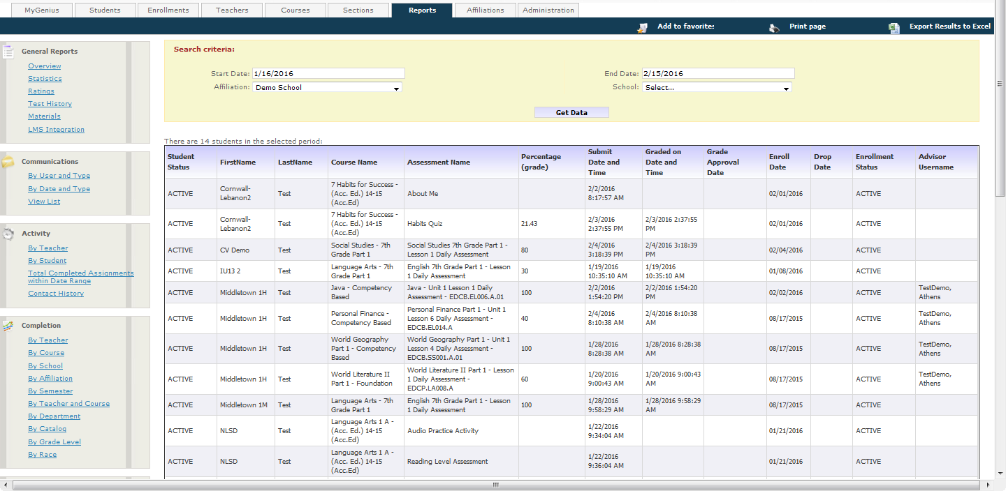 REPORTS – CAOLA Knowledge Base